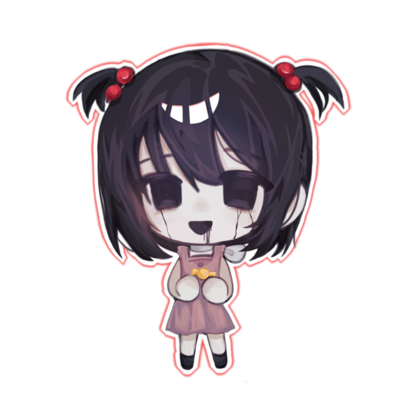 Safebooru - 1girl black eyes black footwear black hair chibi chibi only ...