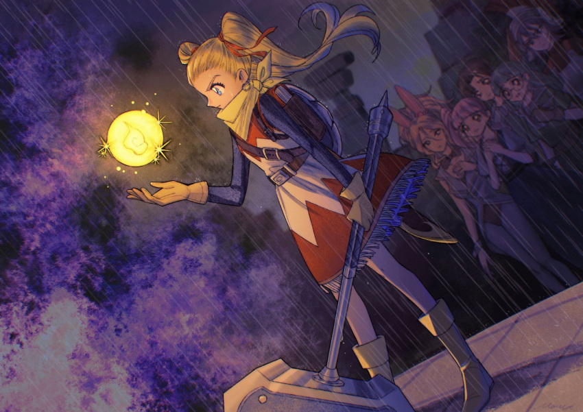 Safebooru - 1boy 5girls anessa (dqb2) black sleeves blonde hair blue ...