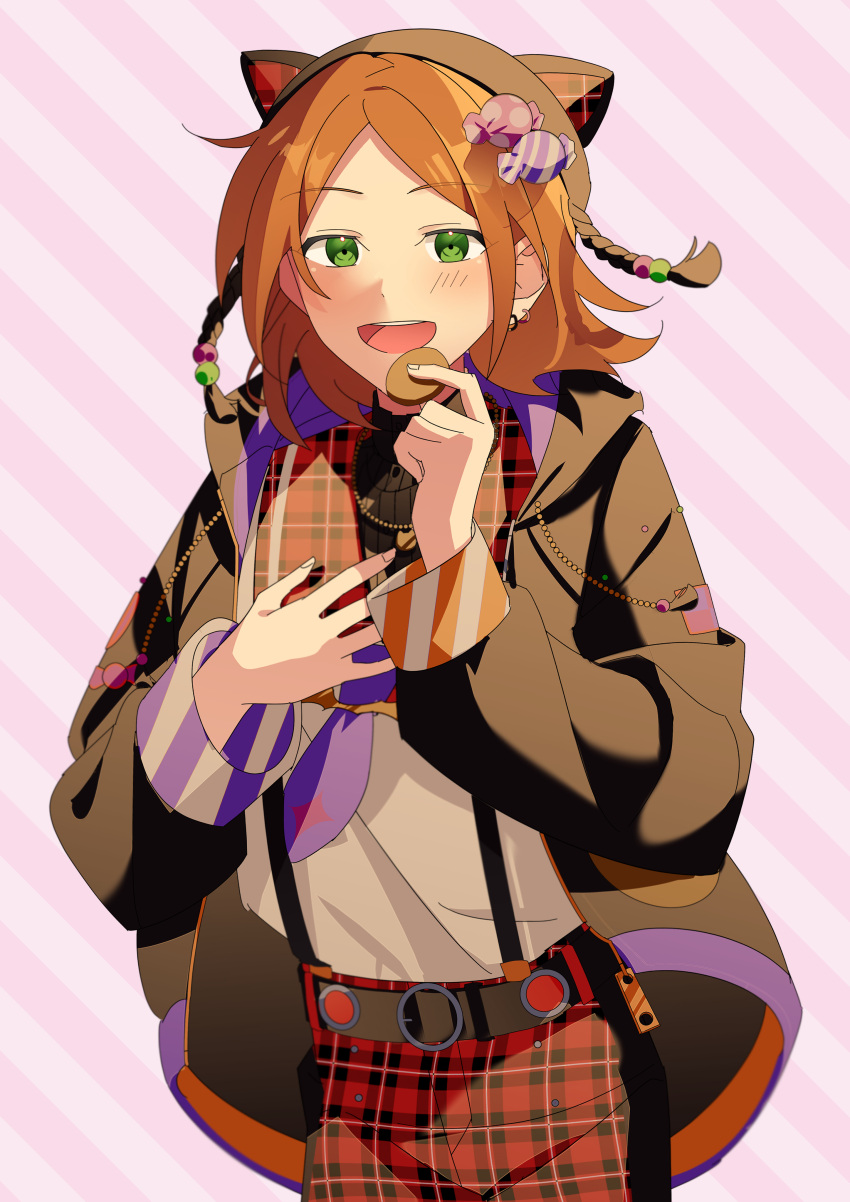 Safebooru - 1boy :d absurdres animal ear headwear animal ears aoi hinata asymmetrical sleeves ...