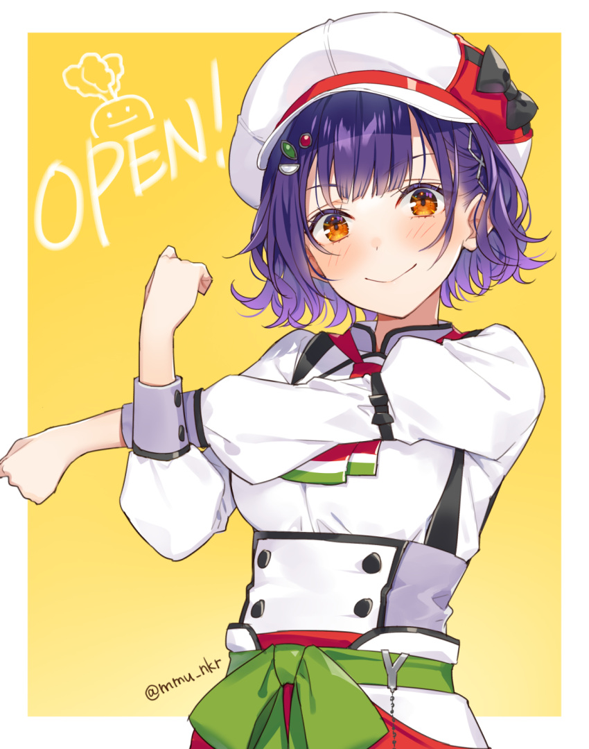 Safebooru - 1girl hair ornament hat highres long sleeves looking at ...