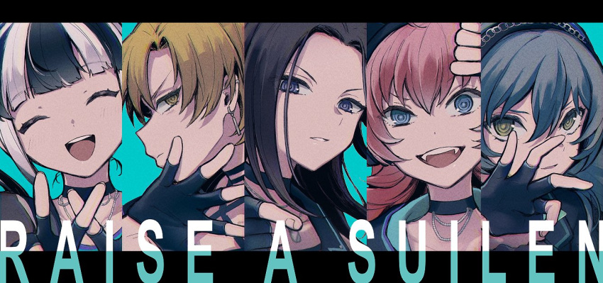 Safebooru - 5girls :d asahi rokka bad id bad twitter id bang dream! black choker black gloves ...