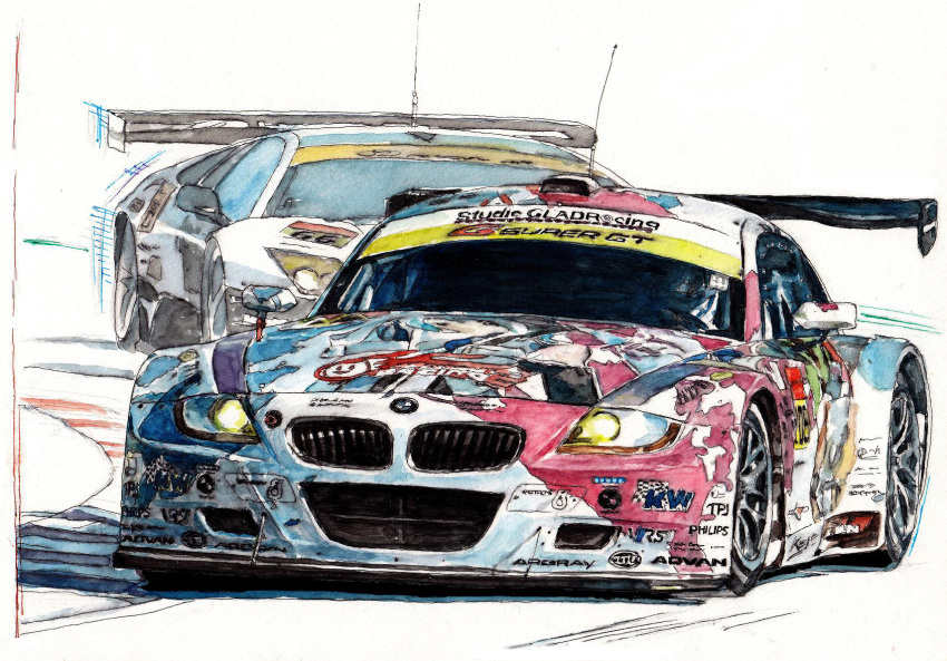 Safebooru - advan bmw z4 car goodsmile racing hatsune miku highres ...