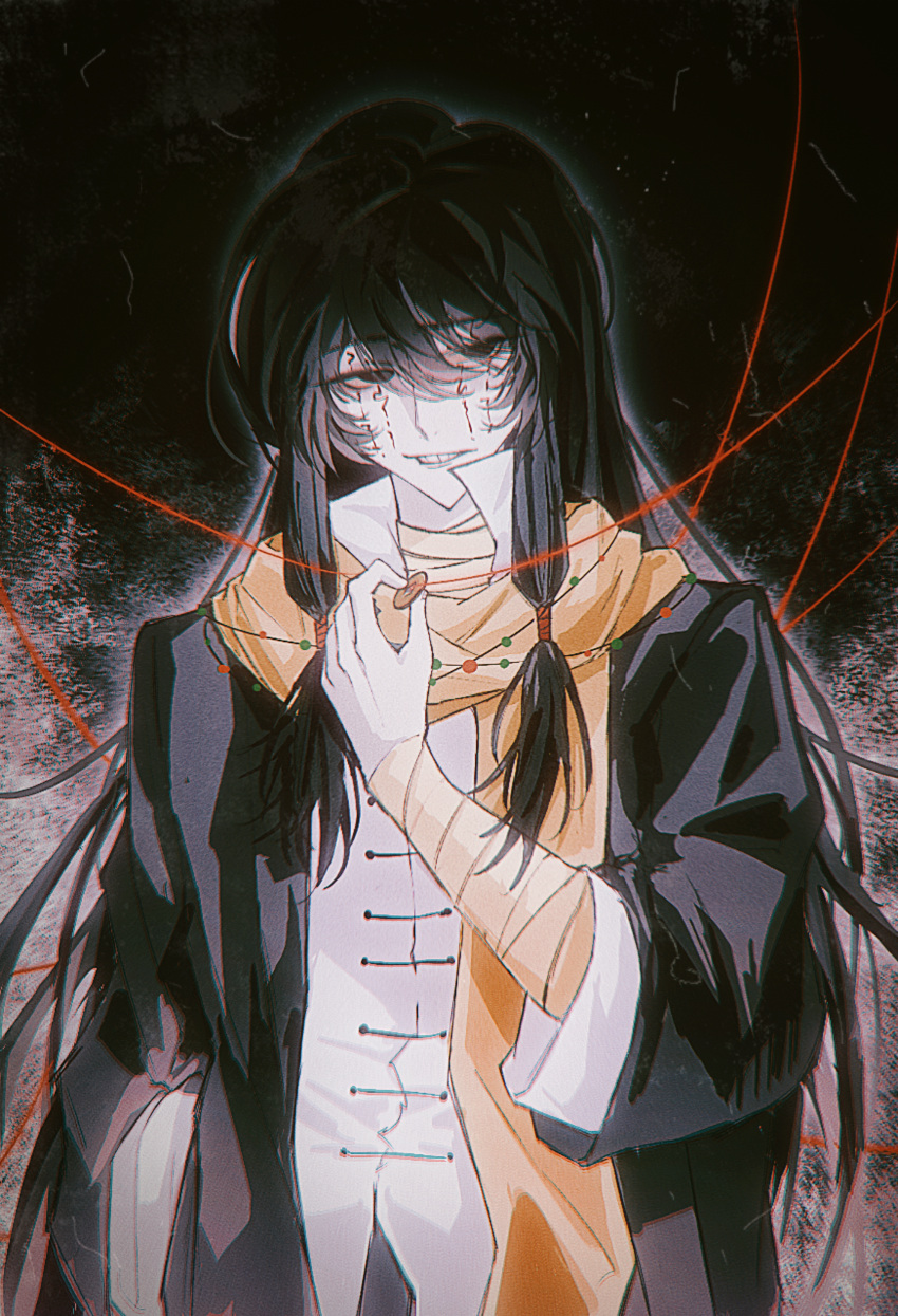 Safebooru - 1boy absurdres bandaged arm bandaged neck bandages black eyes black hair black ...