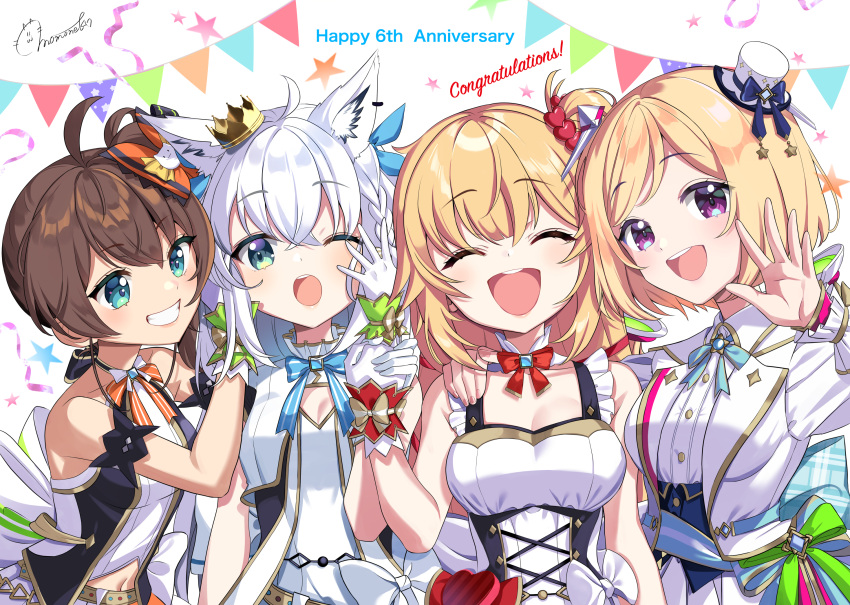 Safebooru - 1st generation (hololive) 4girls ahoge akai haato aki rosenthal animal ears blonde ...