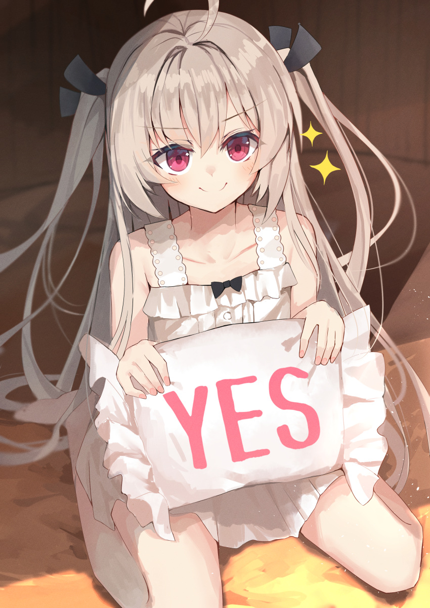 Safebooru - >:) 1girl absurdres ahoge atri atri-my dear moments- bare shoulders barefoot black ...