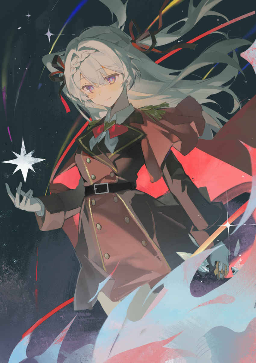 Safebooru - 1girl absurdres braid capelet coat collared shirt cowboy ...