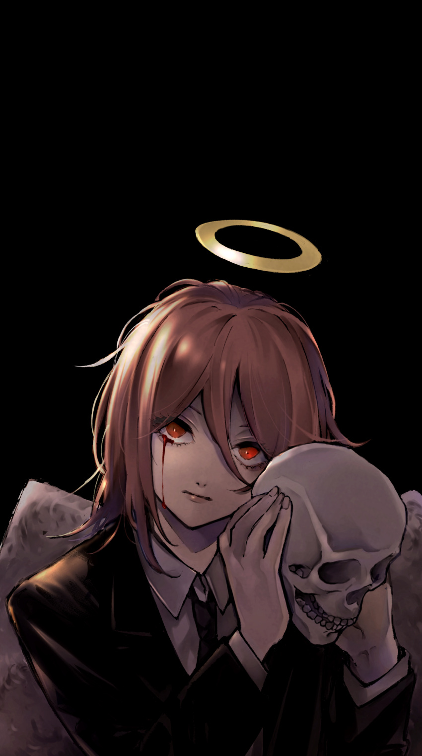 Safebooru - 1boy absurdres androgynous angel angel devil (chainsaw man) angel wings black ...