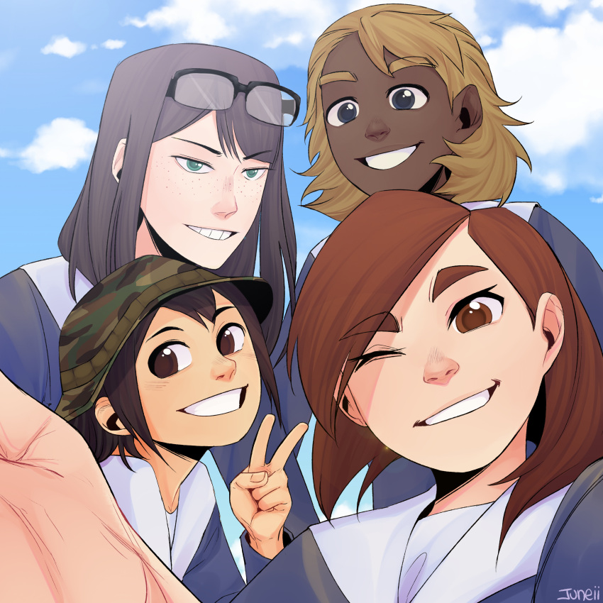 Safebooru - 4girls absurdres artist name asakusa midori black eyes ...