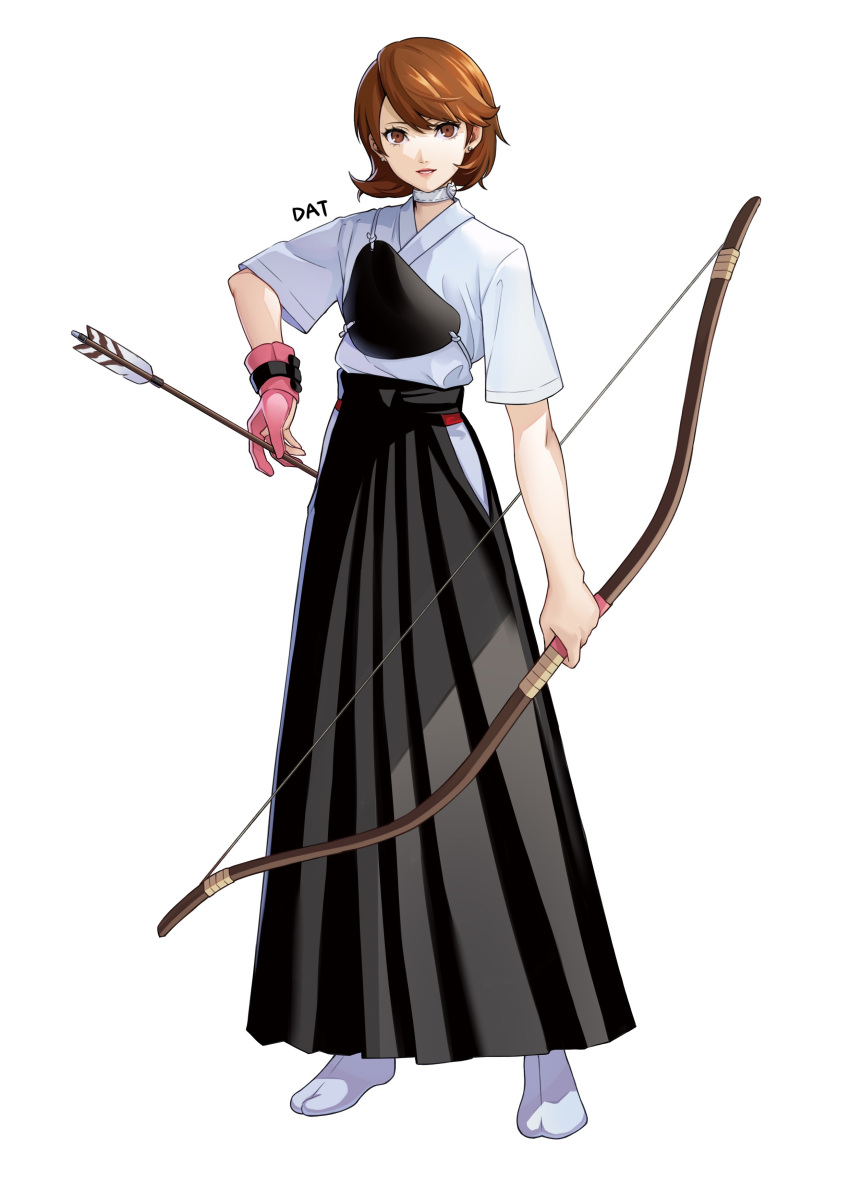 Safebooru - 1girl absurdres archery arrow (projectile) black skirt bow (weapon) brown eyes brown ...