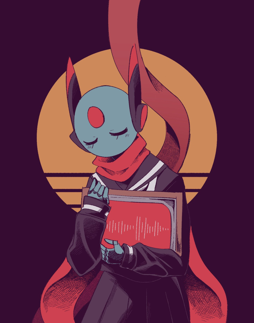 Safebooru - 1girl alternate costume blue skin circle facial mark closed ...