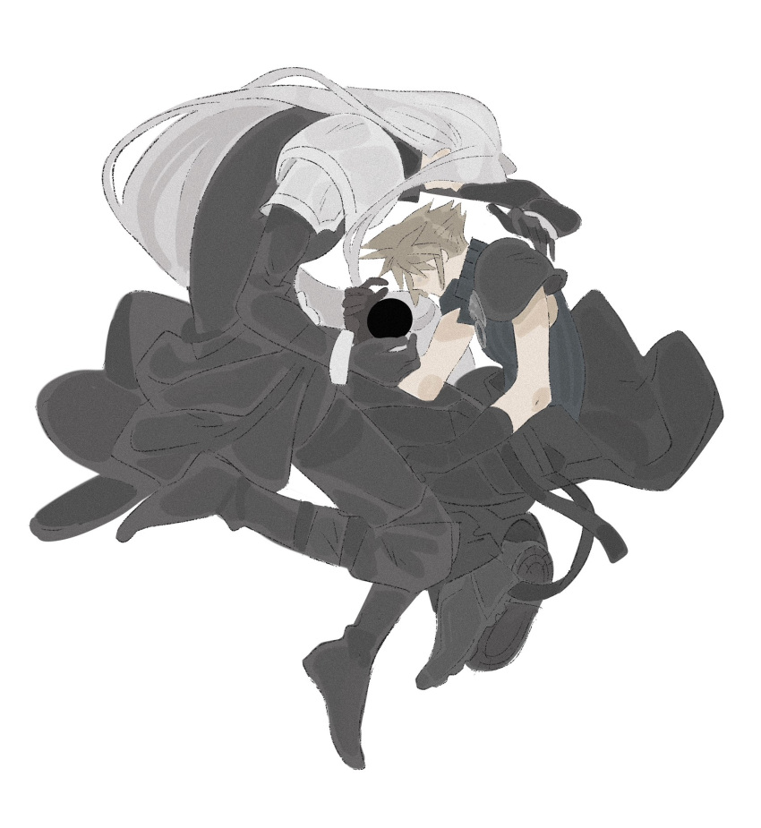 Safebooru - 2boys armor belt black belt black coat black footwear black gloves black materia ...