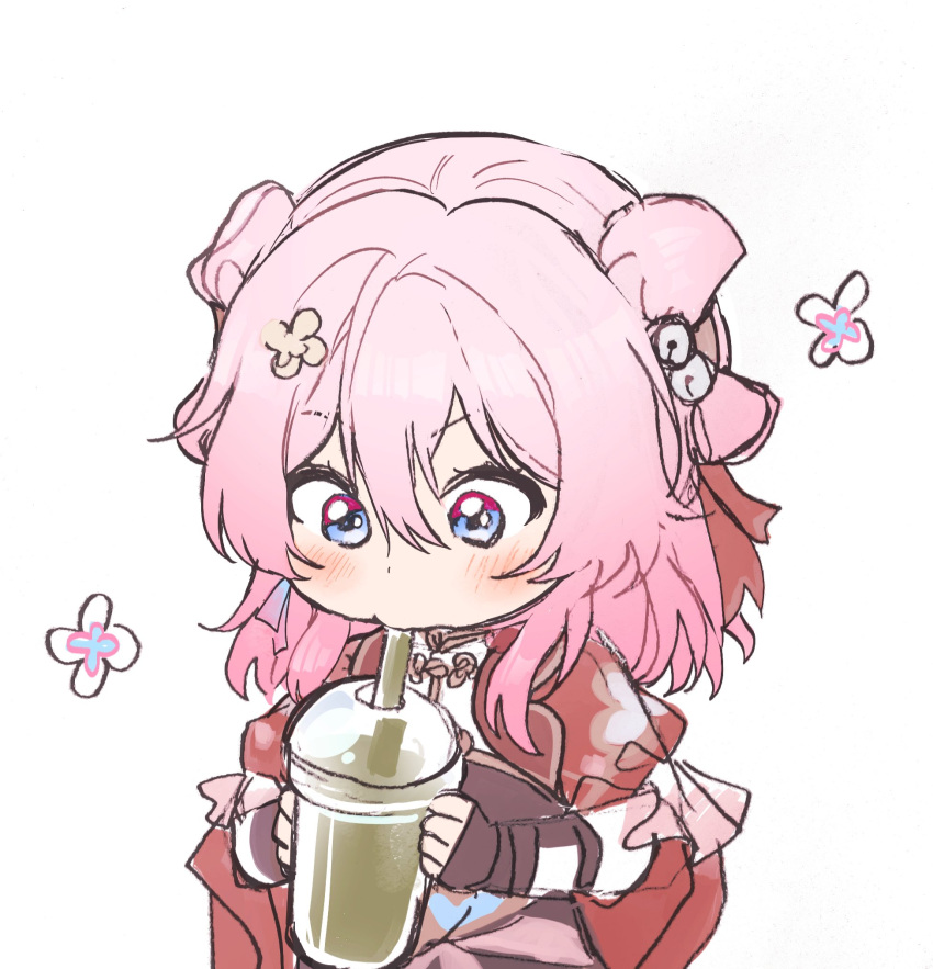 Safebooru - 1girl 5rwpvc black gloves bubble tea drink drinking ...