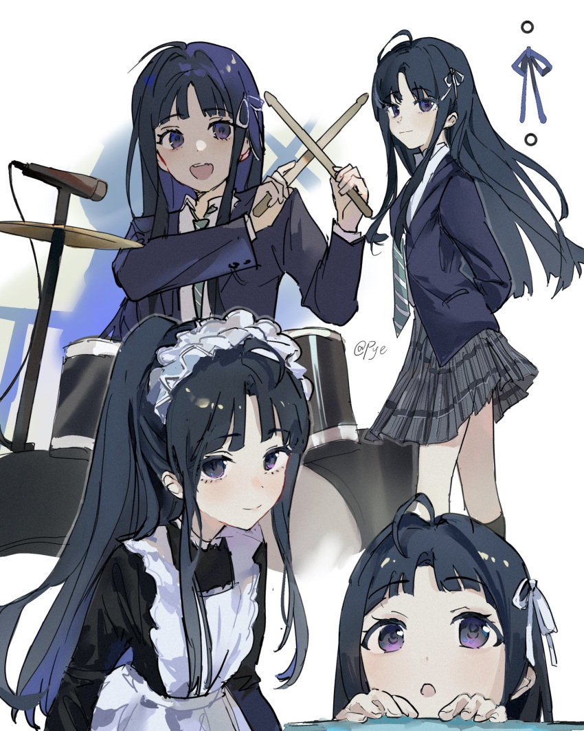 Safebooru - 1girl ahoge awa subaru black hair black jacket black socks ...