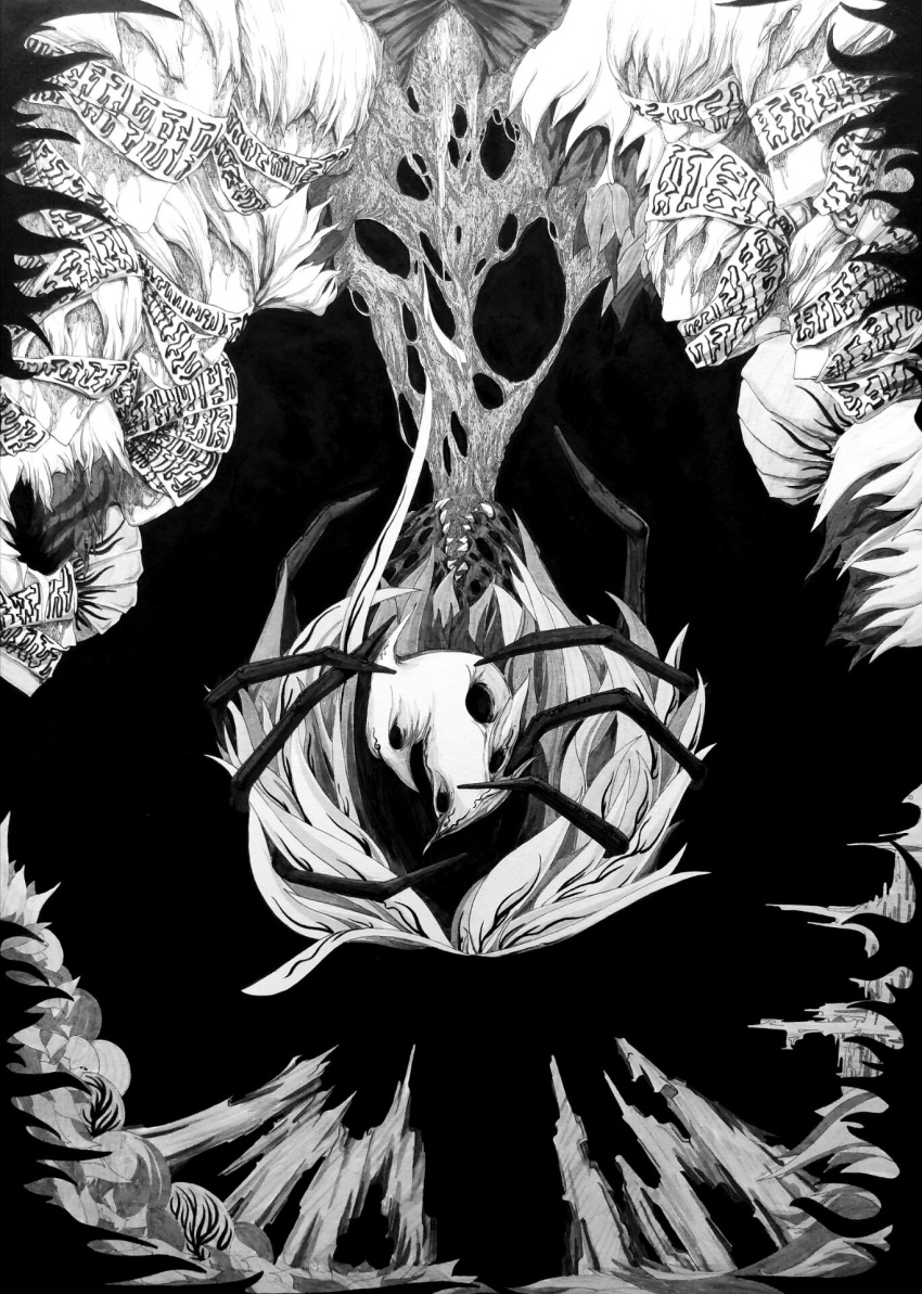 Safebooru - abstract black background bug commentary e-yui!!! greyscale ...