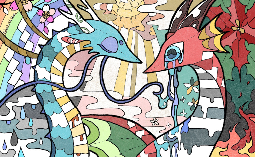 Safebooru - closed eyes commentary request crying dragon eastern dragon ...