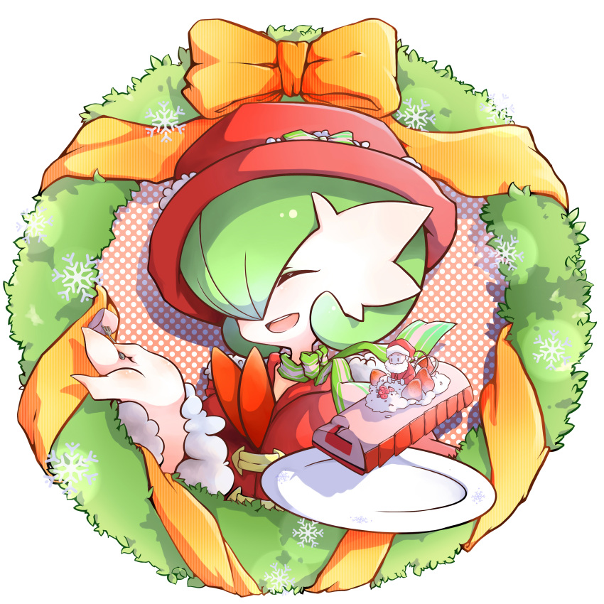 Safebooru - absurdres bob cut bow christmas closed eyes clothed pokemon ...