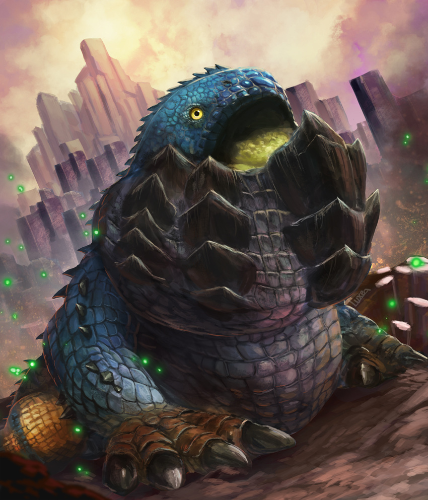 Safebooru - armor artist name bearluxe blue scales claws dodogama ...