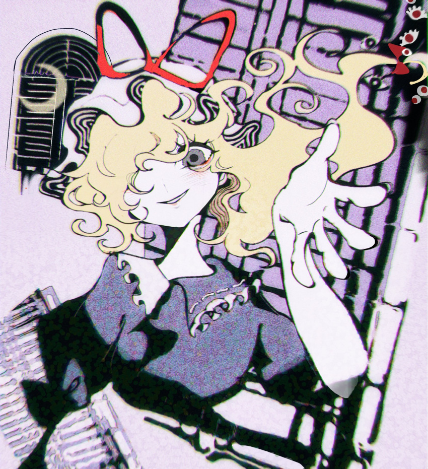 Safebooru - 1girl blonde hair comkdom commentary request crescent moon ...