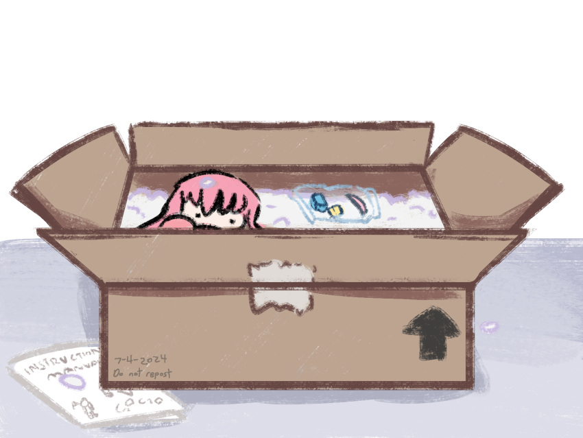 Safebooru - 1girl bocchi the rock! bocchidaily box cardboard box chibi ...