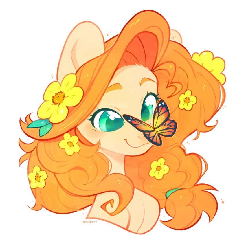 Safebooru - 1girl artist name bug butterfly butterfly on nose flower ...