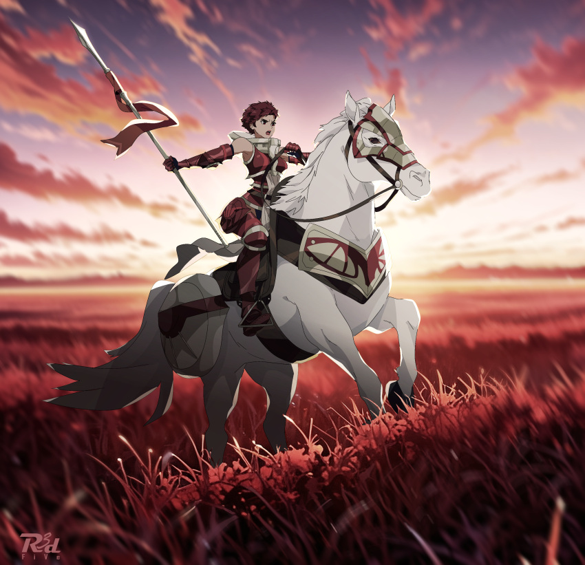 Safebooru - 1girl absurdres armor armored boots barding boots fire ...