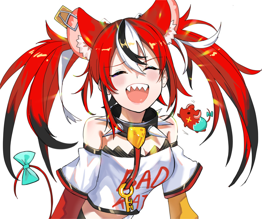 Safebooru - 1girl animal ear fluff animal ears aqua bow bow cheese ...