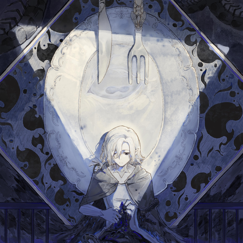 Safebooru - 1boy absurdres aosadeci bags under eyes black eyes bug ...