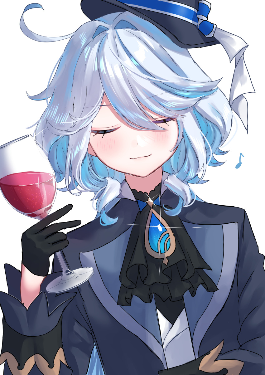 Safebooru - 1girl absurdres ahoge alcohol aqua hair ascot black ascot ...