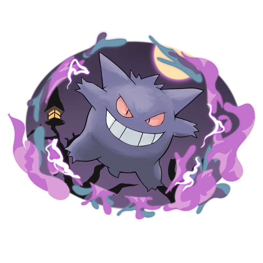 Safebooru - full body full moon gengar grin highres looking at viewer ...