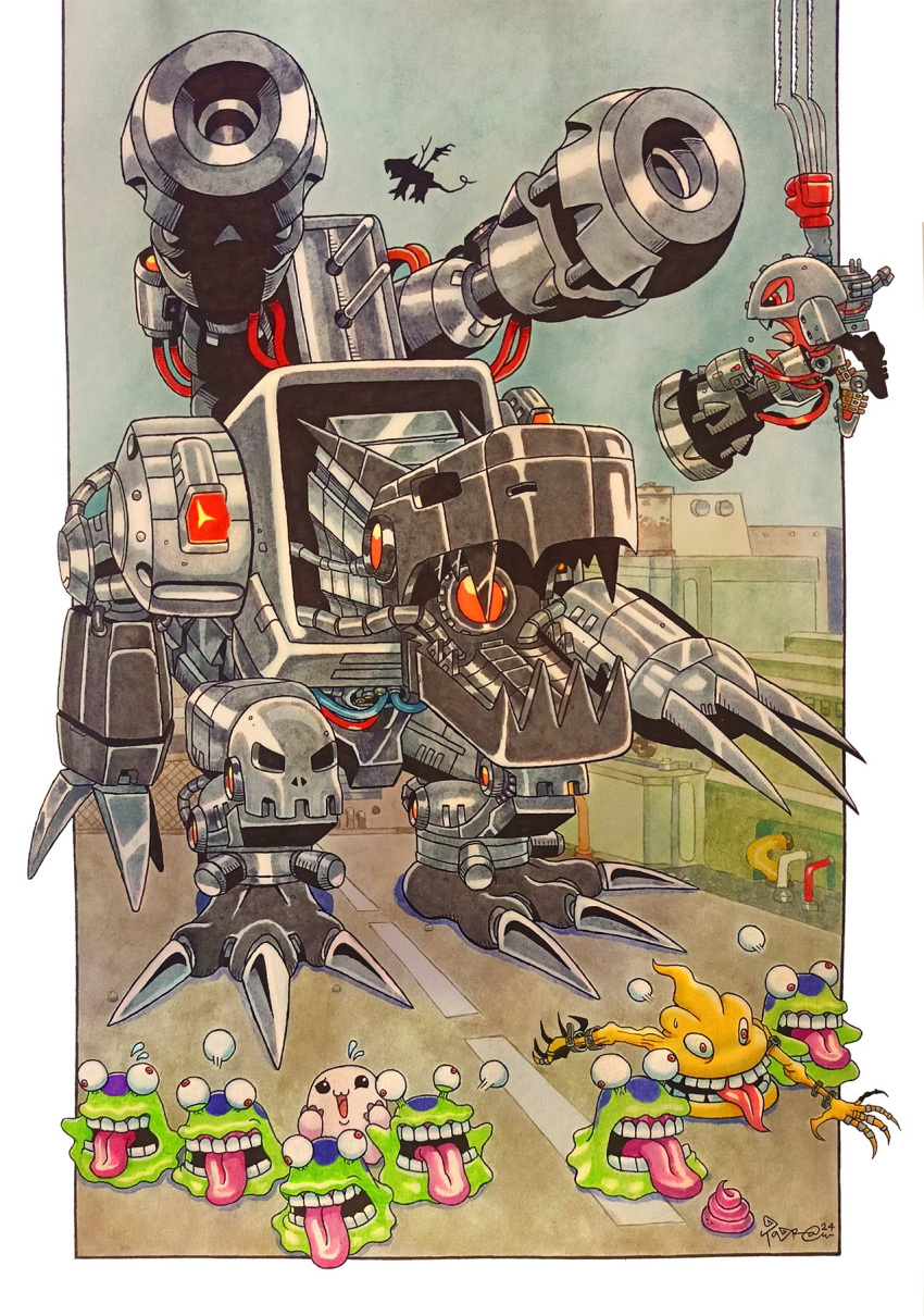 Safebooru - arm cannon border digimon digimon (creature) energy cannon ...