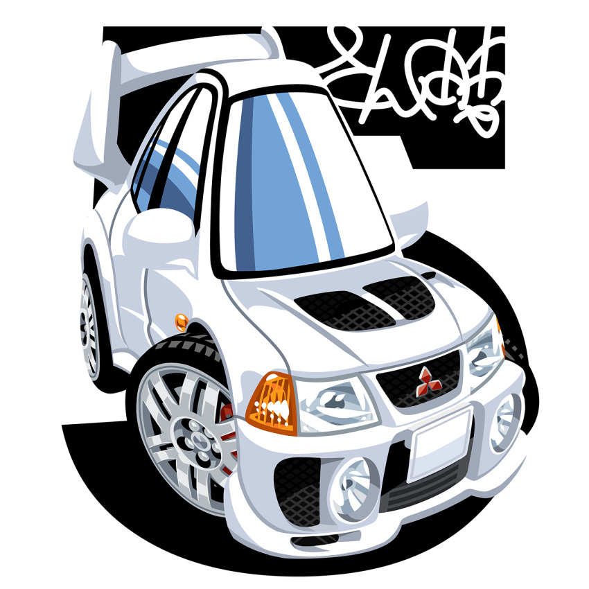 Safebooru - car chibi highres license plate mitsubishi lancer evolution ...