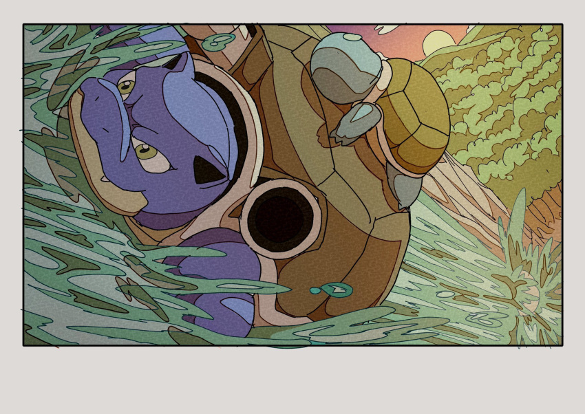 Safebooru - blastoise border cannon closed mouth evolutionary line ...
