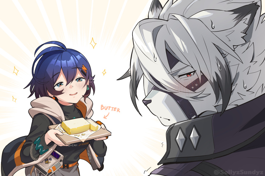 Safebooru - 1boy 1girl absurdres animal ear fluff animal ears arrow (symbol) belle (zenless zone ...