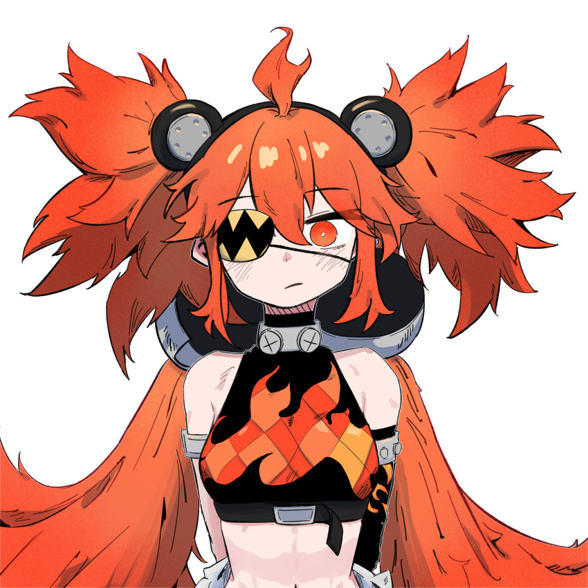 Safebooru - 1girl absurdres animal ears bear ears breasts cropped shirt eyepatch fake animal ...