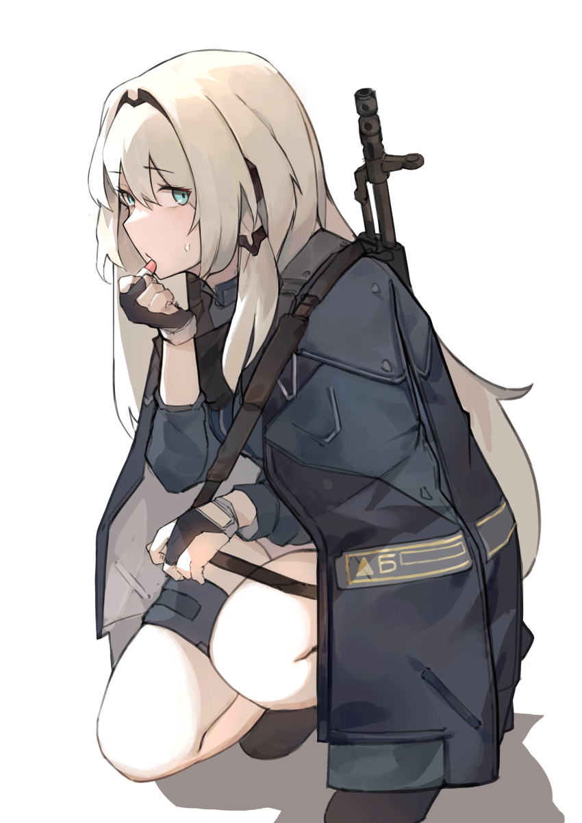 Safebooru - 1girl absurdres an-94 an-94 (girls' frontline) applying makeup assault rifle belt ...
