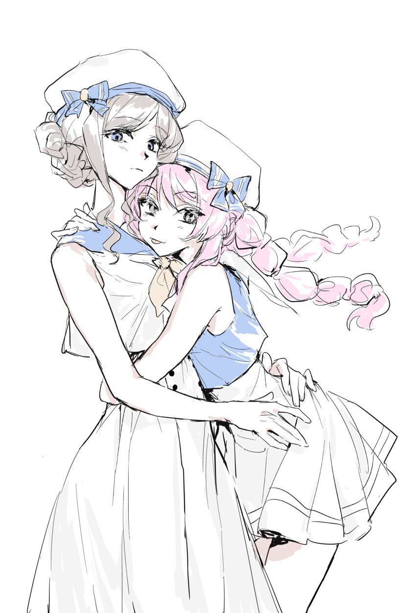 Safebooru - 2girls bang dream! bang dream! it's mygo!!!!! bare arms blue bow blue eyes blue ...