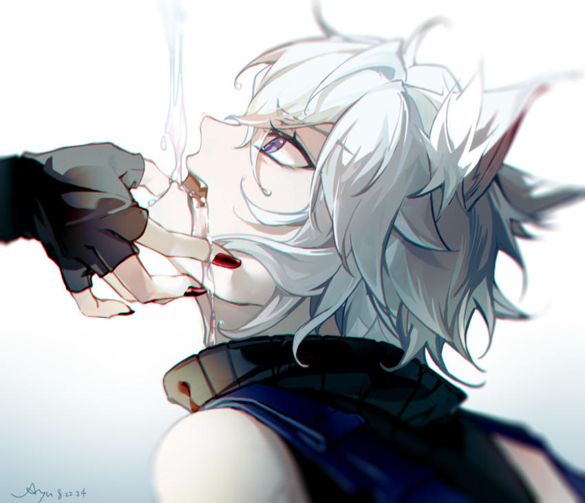 Safebooru - 1boy 1girl cat boy chromatic aberration fingerless gloves ...