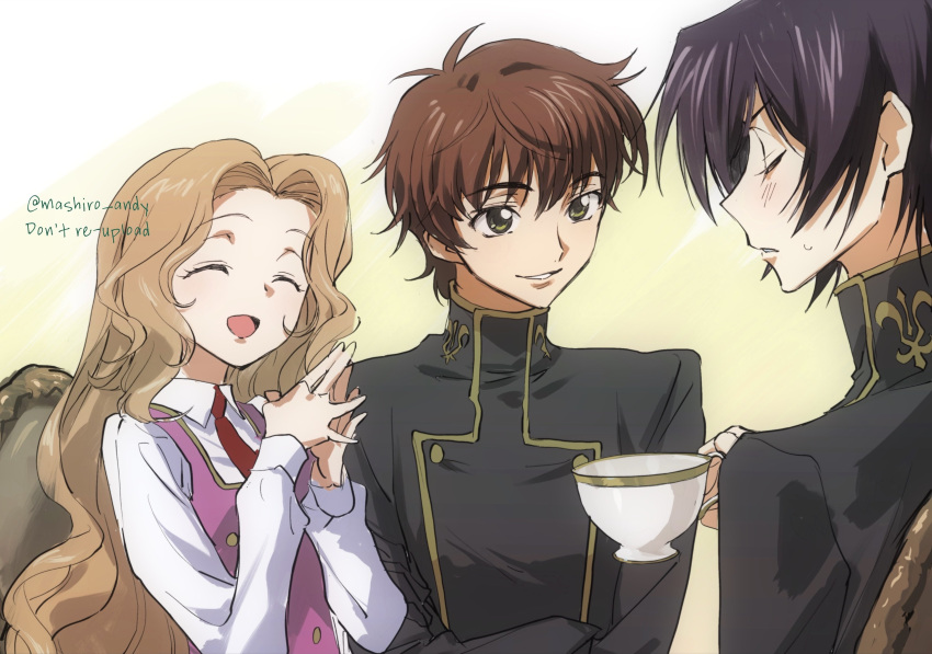 Safebooru - 1girl 2boys absurdres ashford academy school uniform blind ...