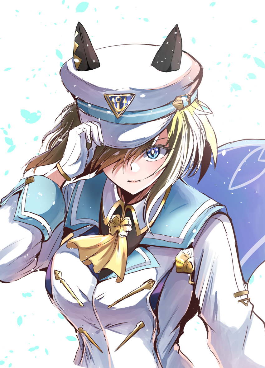 Safebooru - 1girl absurdres adjusting clothes adjusting headwear animal ears breasts brown hair ...