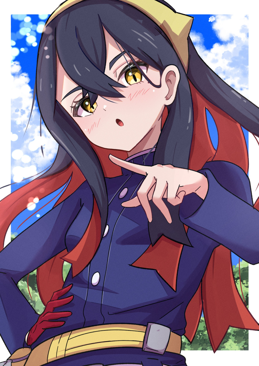 Safebooru - :o absurdres black hair blue jacket blueberry academy school uniform blush carmine ...