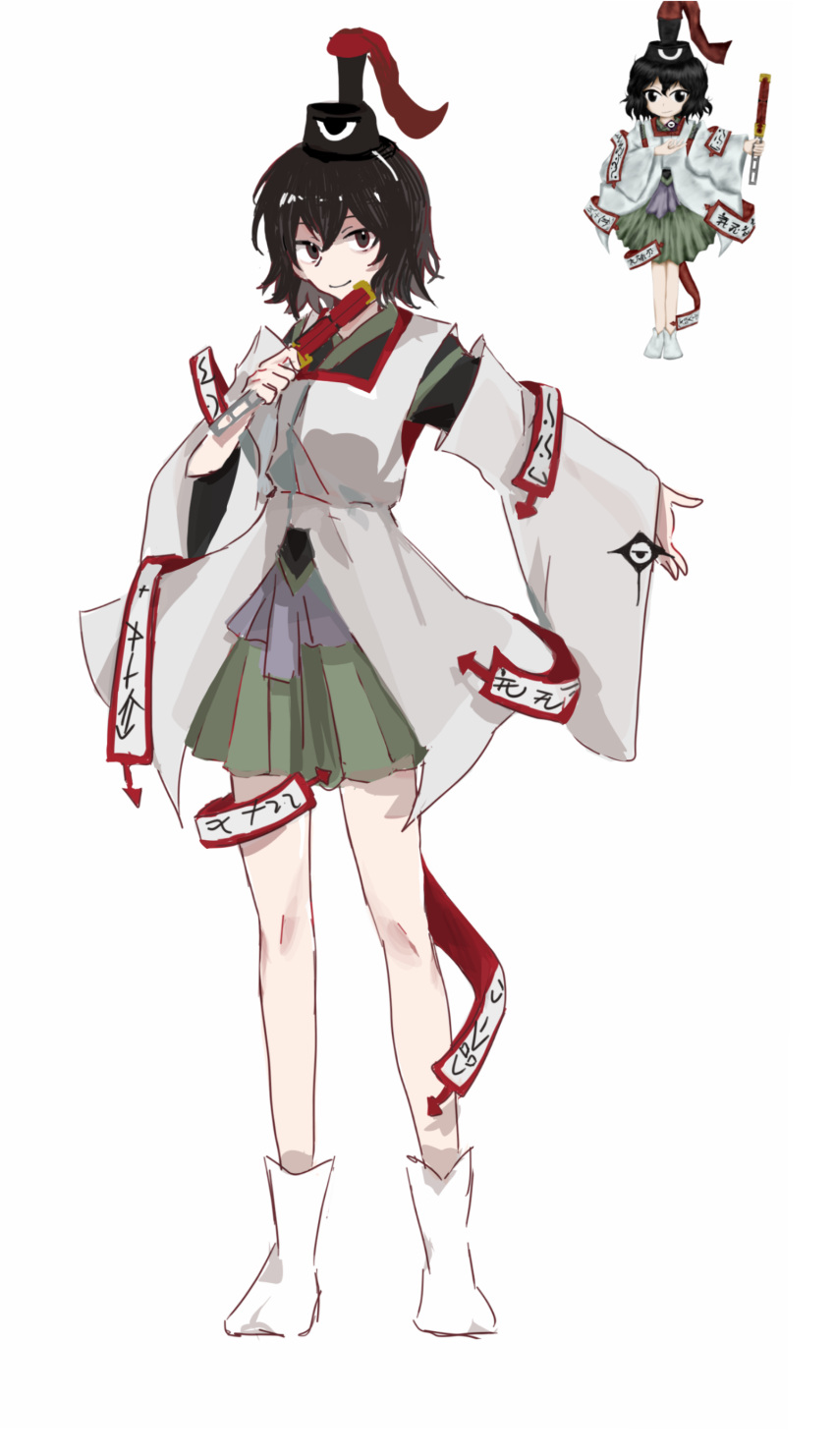 Safebooru - 1other absurdres androgynous bare legs black eyes black ...