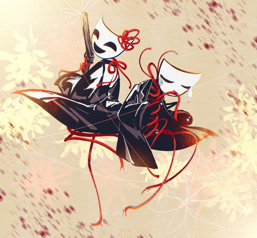 Safebooru - 1girl aida (aidacamelia0516) back-to-back black coat blood ...