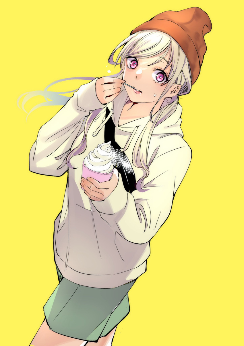 Safebooru - 1girl beanie black bag blonde hair commentary request ...