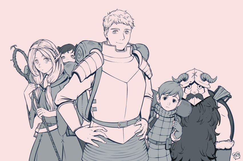Safebooru - ambrosia (dungeon meshi) armor beard blonde hair blue robe ...