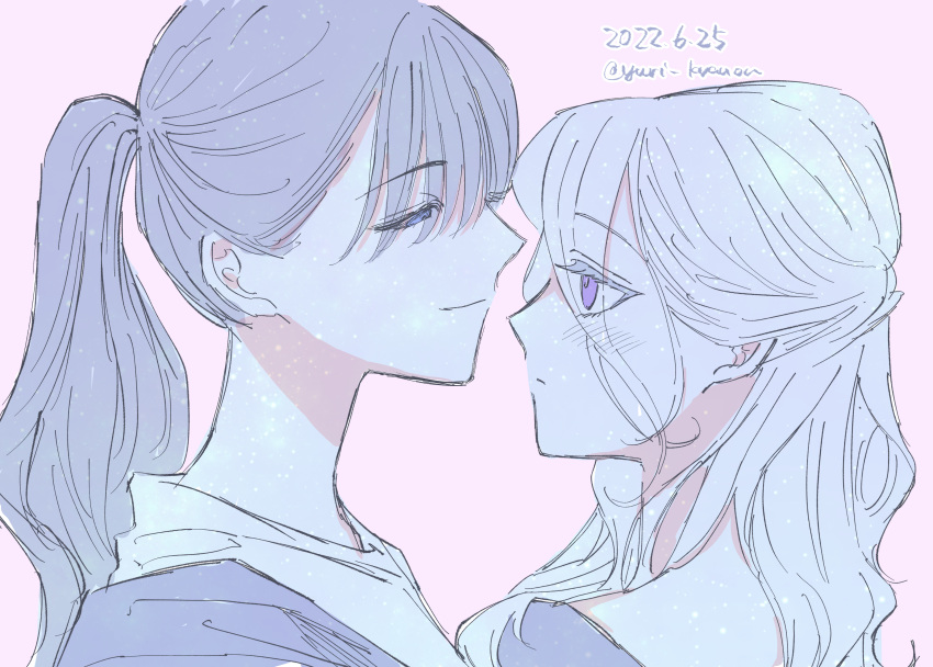 Safebooru - 2girls absurdres black hair blonde hair blue eyes blush closed mouth commentary ...