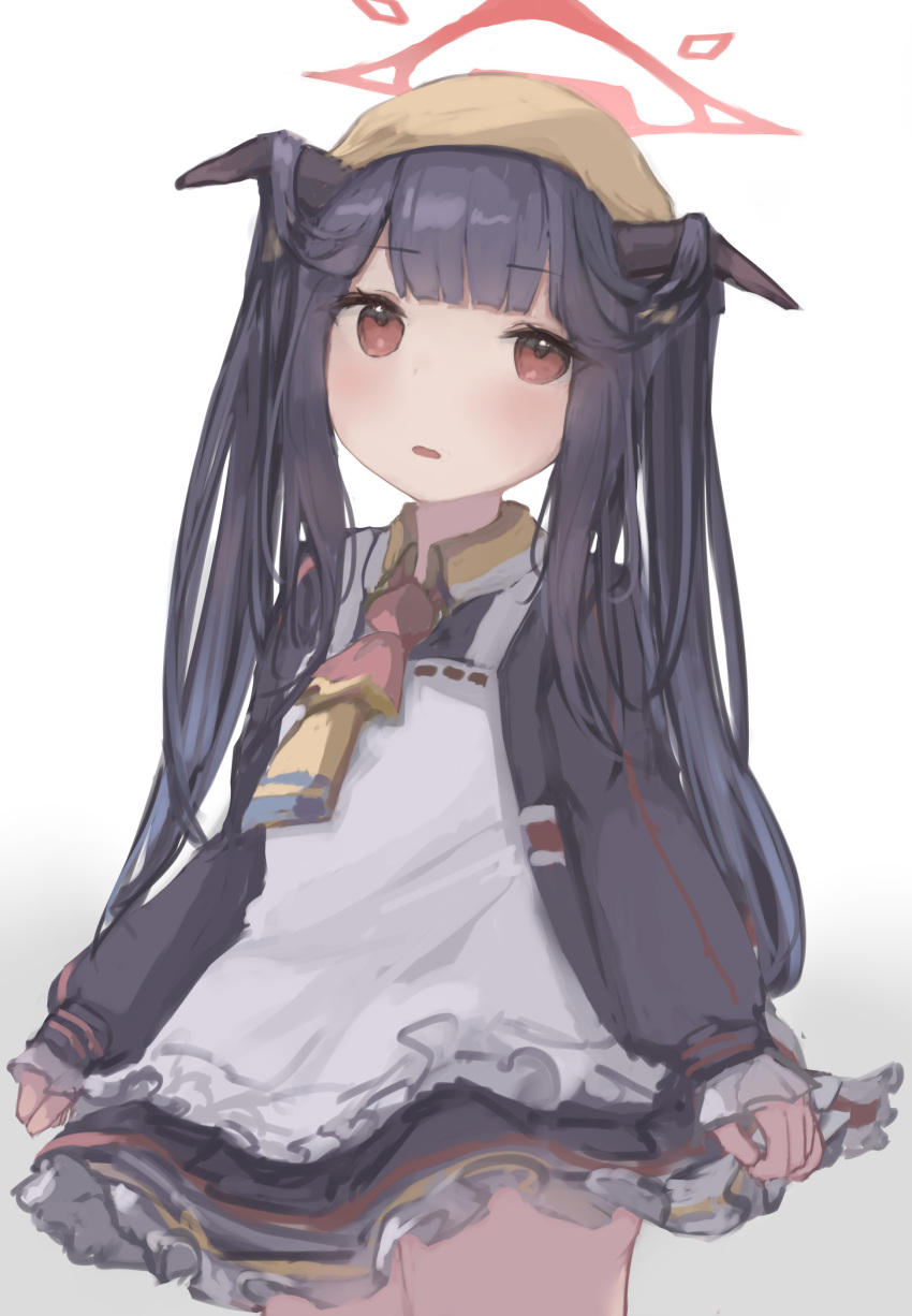 Safebooru - 1girl absurdres apron black horns blue archive blush closed mouth demon horns dress ...