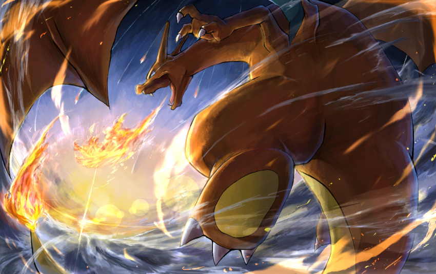 Safebooru - breath weapon breathing fire charizard colored skin ...