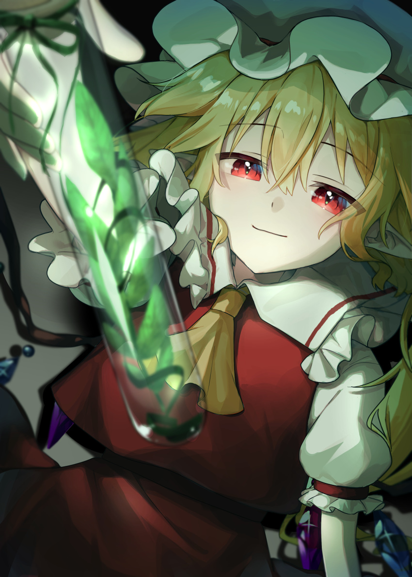 Safebooru - 1girl absurdres ascot blonde hair cowboy shot crystal wings ...