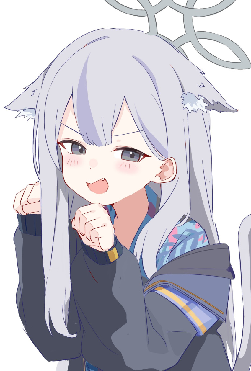 Safebooru - 0ver sd 1girl animal ear fluff animal ears blue archive blush cat ears cat tail ...