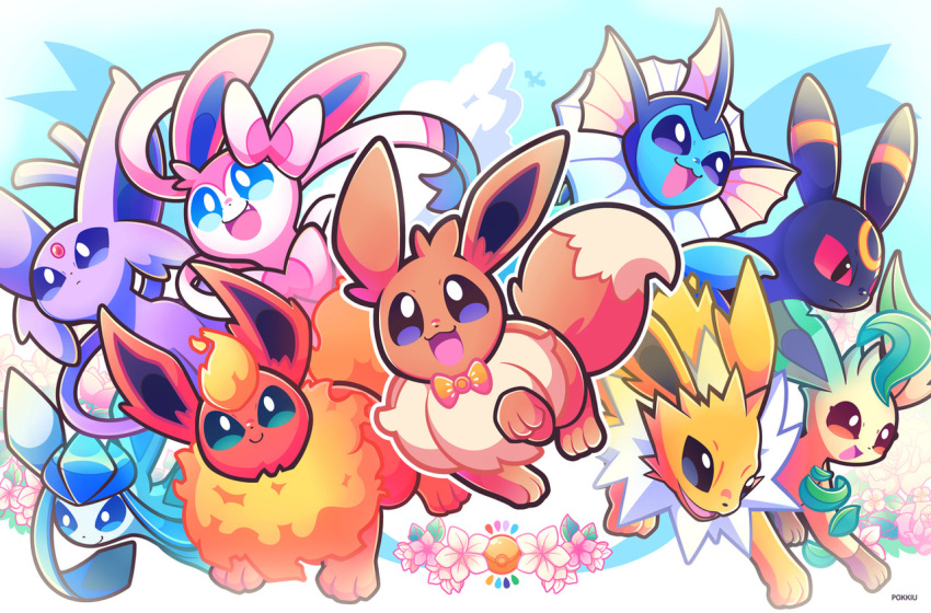 Safebooru - :3 animal focus artist name colorful deformed eevee english ...
